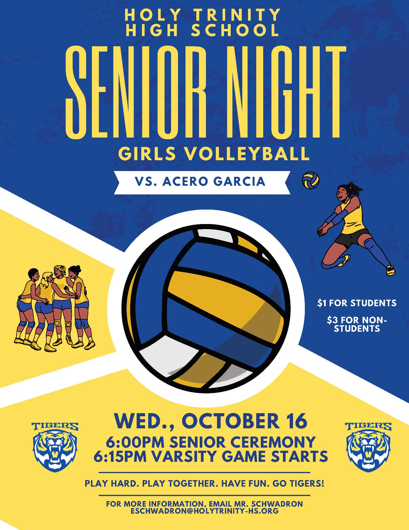 Girls Volleyball Senior Night is approaching! | Holy Trinity High School
